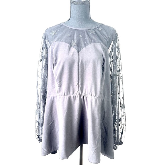 torrid | Dresses | Torrid Black Long Sleeve Midi Dress Star Sheer ...